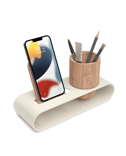 DailyObjects Cirque Phone and Pen Stand - Ivory